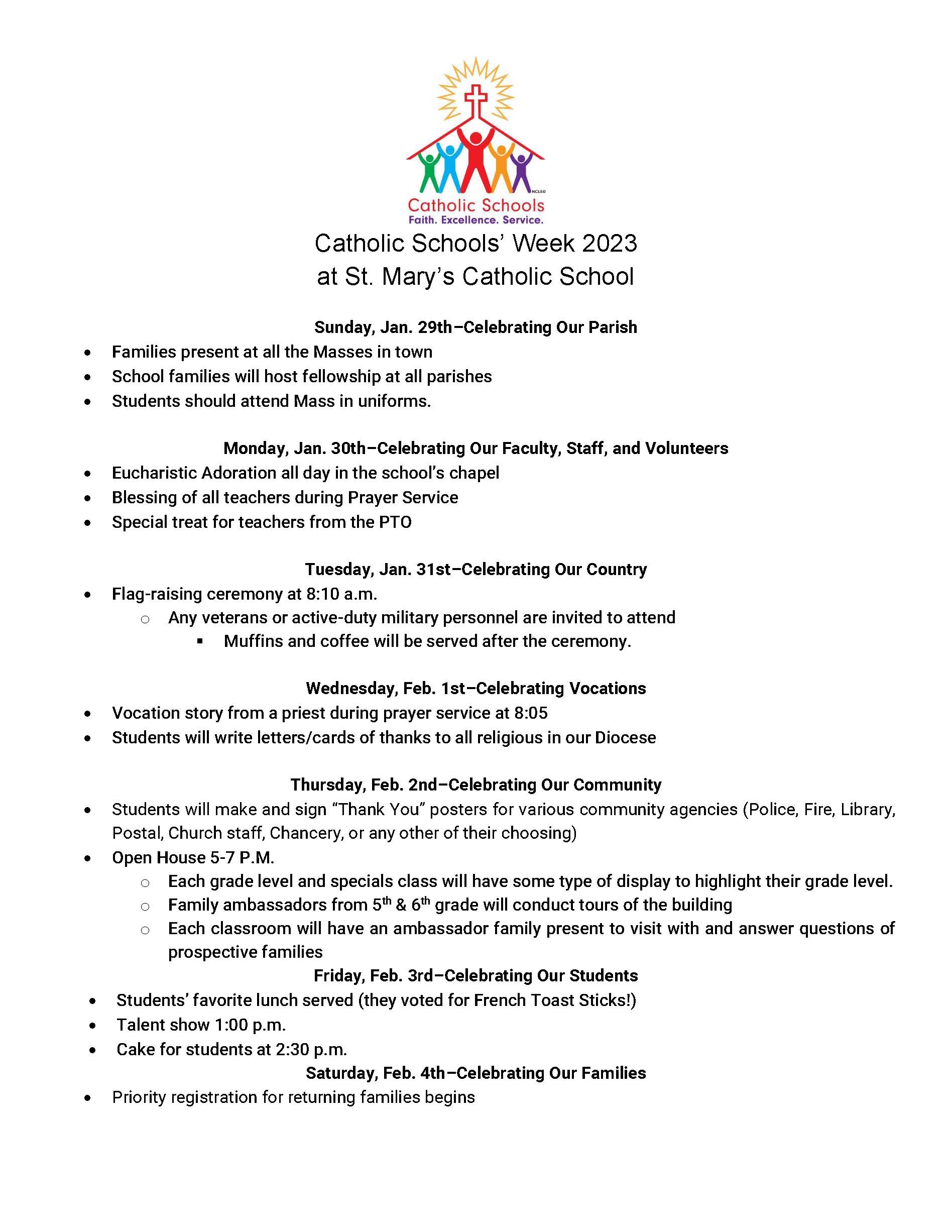 Catholic Schools Week 2023 – St. Mary's Catholic School